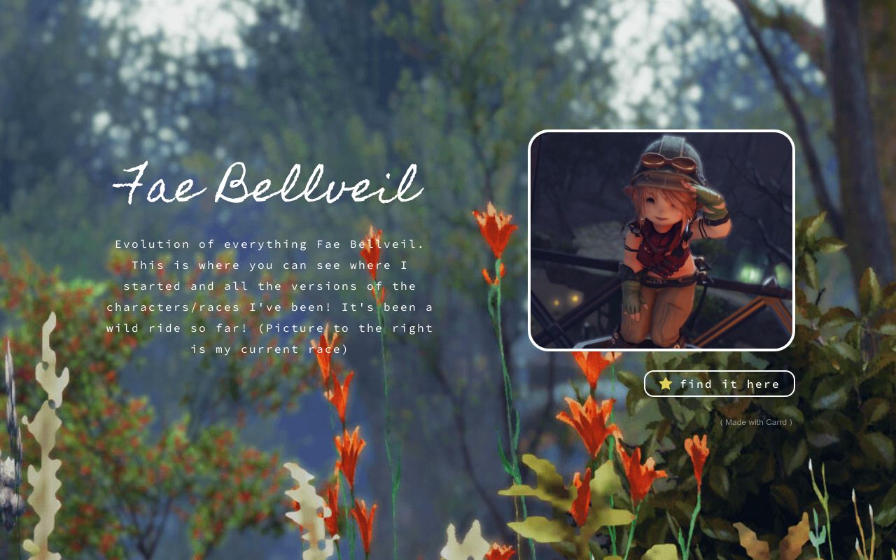 Evolution of Fae Bellveil